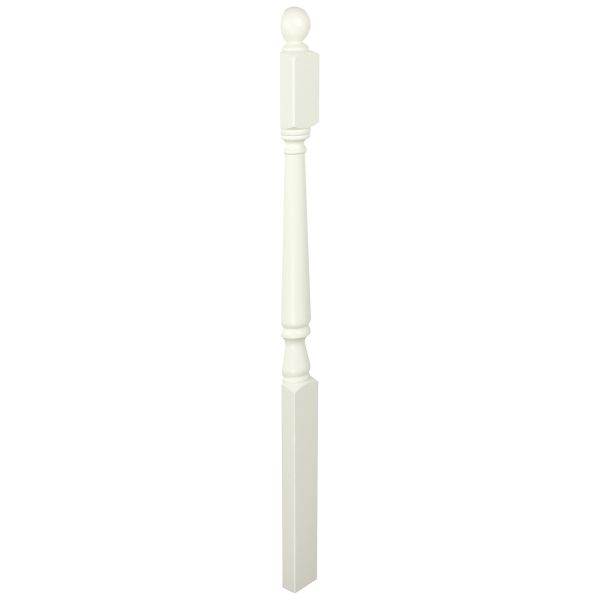 White Primed Complete Newel Post Half 1330mm - Stair Parts Online