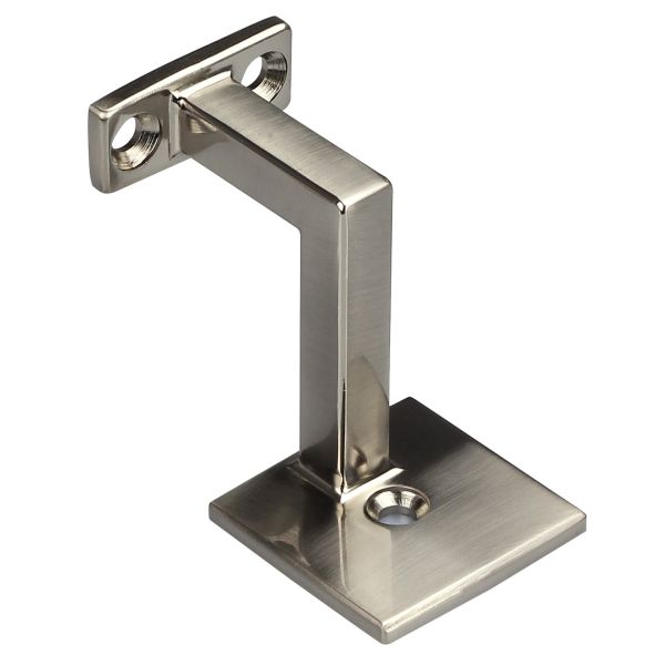 Forge Brushed Nickel Square Handrail Wall Bracket - Stair Parts Online
