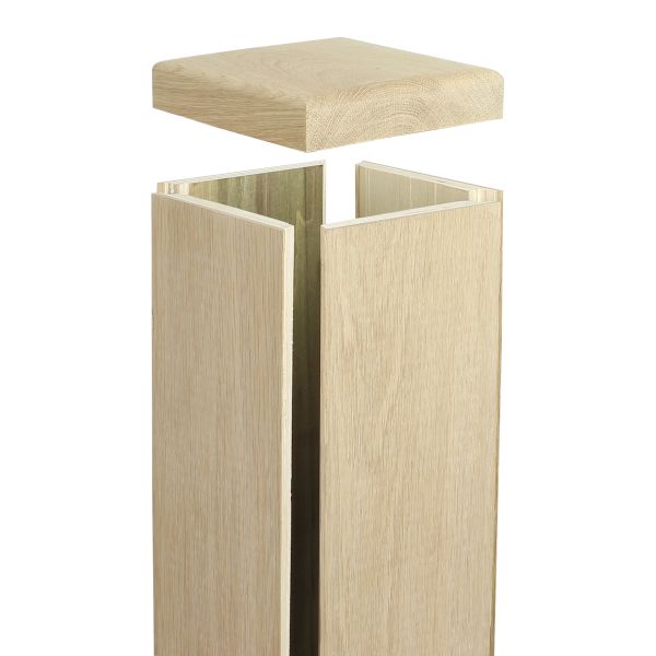Oak Newel Post Cladding Kit + Cap 70mm - Stair Parts Online