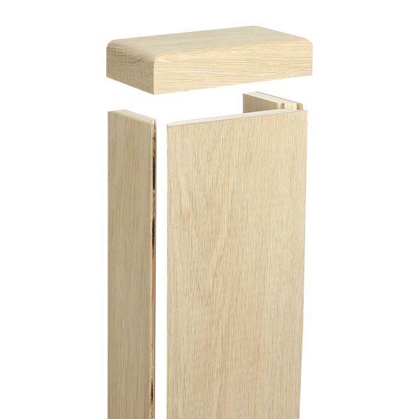 Oak Newel Post Cladding Kit + Cap Half 90mm - Stair Parts Online