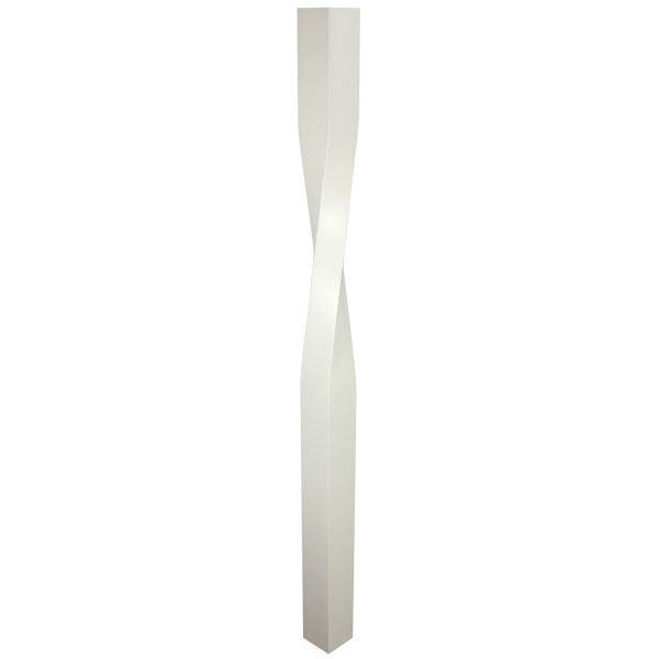 White Primed Square Twist Newel Post 90mm 1500mm - Stair Parts Online