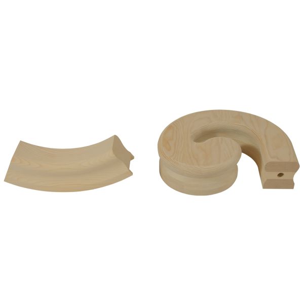 Hemlock Volute Handrail Right Hand with Down Ramp - Stair Parts Online