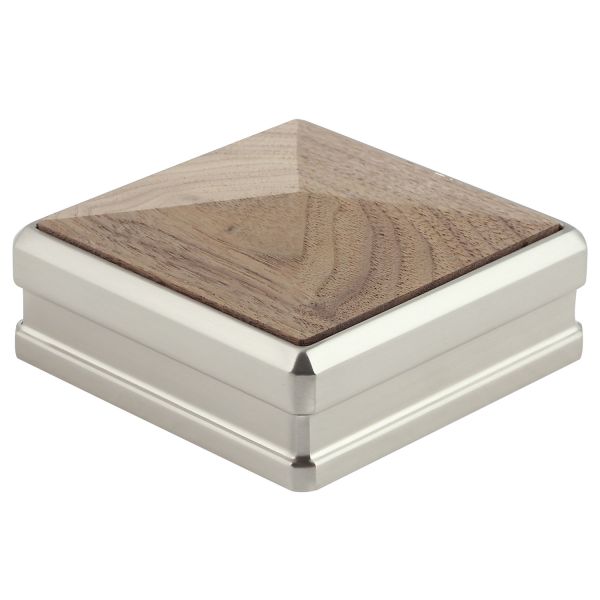 Solution Walnut & Brushed Nickel Cap - Stair Parts Online